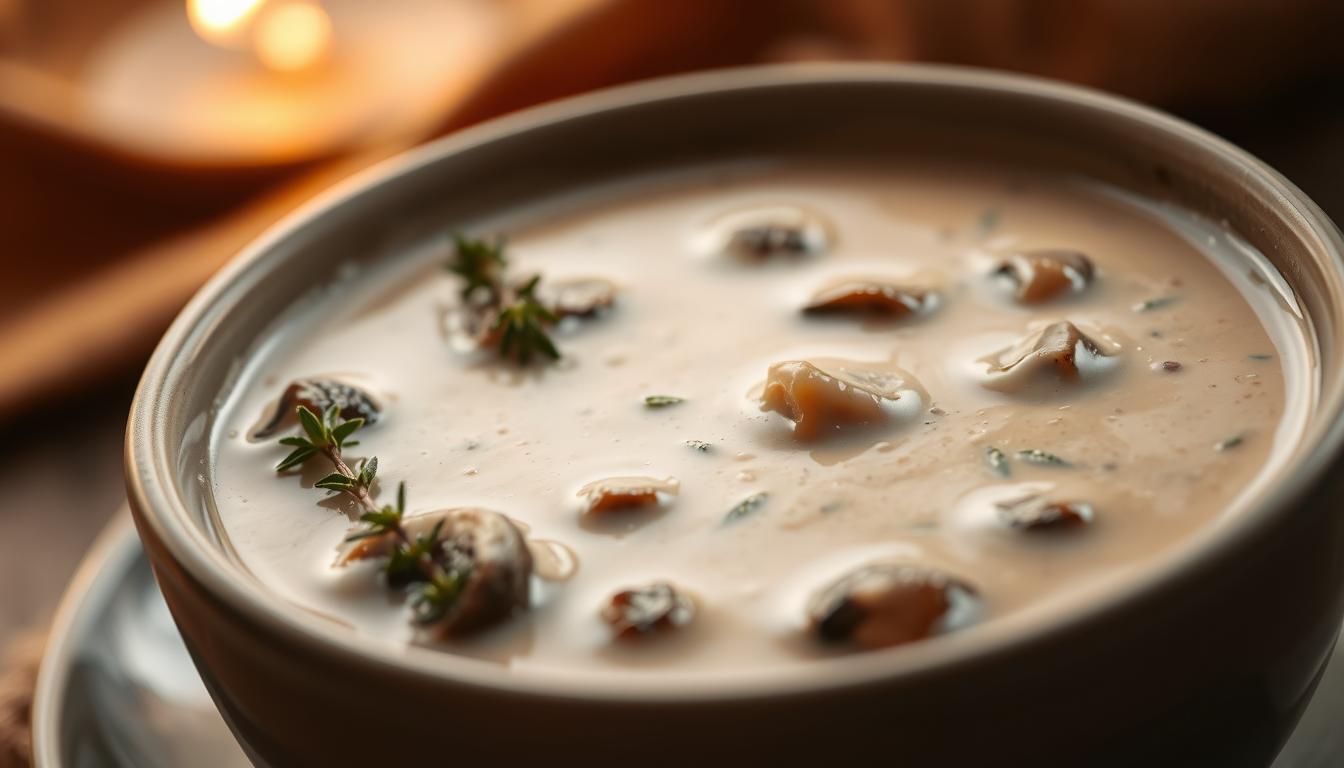 #1 Delicious Garlic Roasted Mushroom Soup with Thyme
